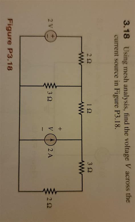 Solved Using Mesh Analysis Find The Voltage V Across Chegg