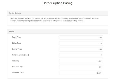 Barrier Options Pricing Templates