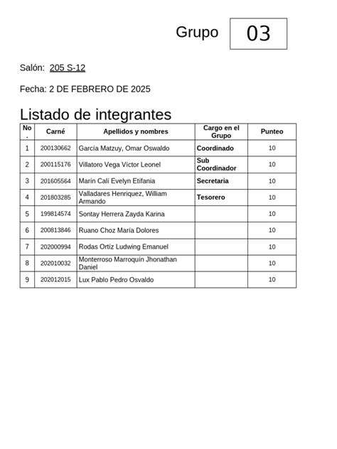 Hoja De Evaluación 2 Febrero Pdf