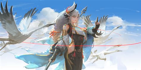 Shenhe Genshin Impact Wallpaper By Youshun Zerochan Anime Image Board