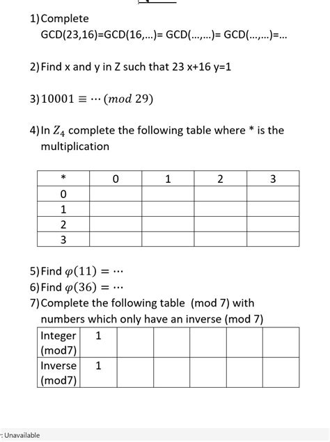 Solved 1 Complete Gcd 23 16 Gcd 16 … Gcd … … Gcd … … …