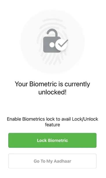Lock Unlock Aadhaar Biometric Online On Uidai Portal Or M Aadhaar