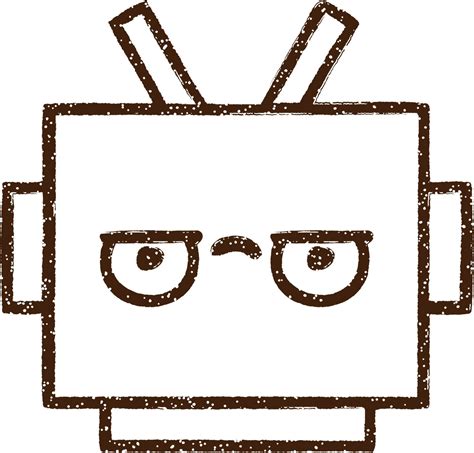 Robot Head Charcoal Drawing 12256957 Vector Art At Vecteezy