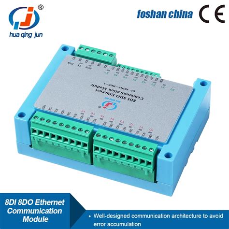 Huaqingjun Channel Ethernet IO Communication Relay Module VDC RJ Modbus TCP Protocol For