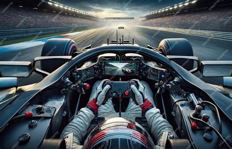 Premium Photo A Formula One Driver Controlling The Car With A Gaming
