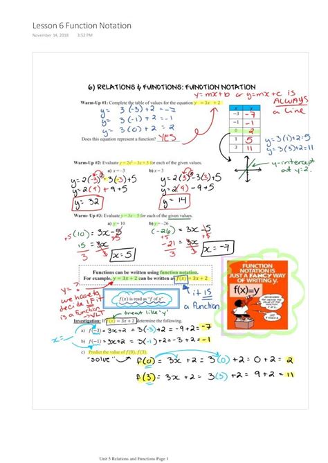 Pdf Lesson 6 Function Notation Miss Zukowskis Classlesson 6