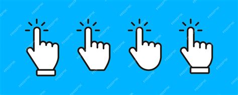 Premium Vector Vector Set Of Hand Cursor Icons Clicking Cursor