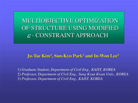 Ppt Multiobjective Optimization Of Structure Using Modified