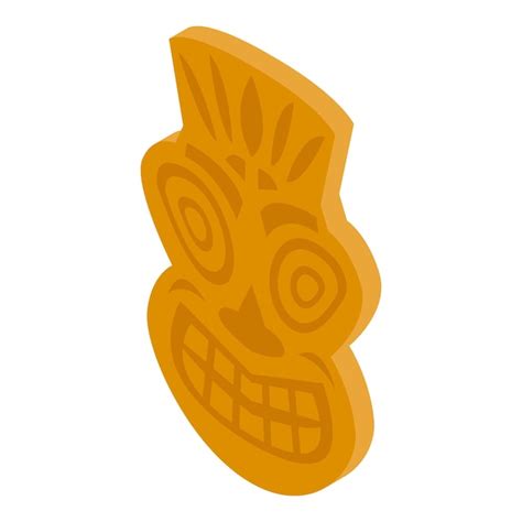 Premium Vector Mask Totem Icon Isometric Vector Statue Idol Maya