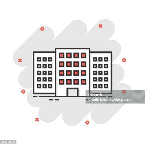 코믹 스타일의 벡터 만화 건물 하우스 사인 일러스트 픽토그램 건물 비즈니스 스플래시 효과 개념 0명에 대한 스톡 벡터 아트 및 기타 이미지 Istock