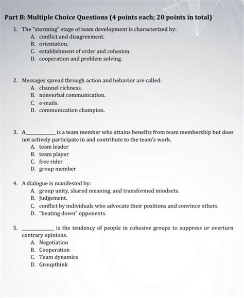 solved part b multiple choice questions 4 points each 20