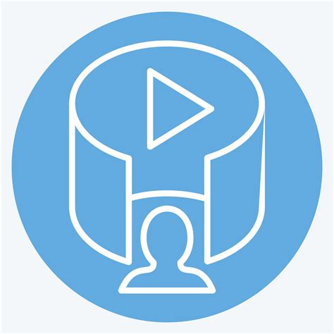 Icon Vr Video Related To 3d Visualization Symbol Blue Eyes Style Simple Design Editable
