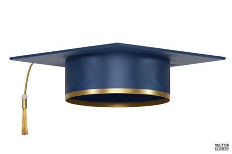 3d 현실적인 졸업 대학 또는 대학 파란색 모자는 흰색 배경에 격리되어 있습니다 대학원 고등학교 학업 또는 대학 모자 학위 수여식을위한 모자 3d 벡터 그림입니다 3차원