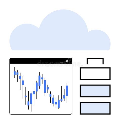 Cloud Computing With Data Visualization And Organizational Chart Elements Stock Vector