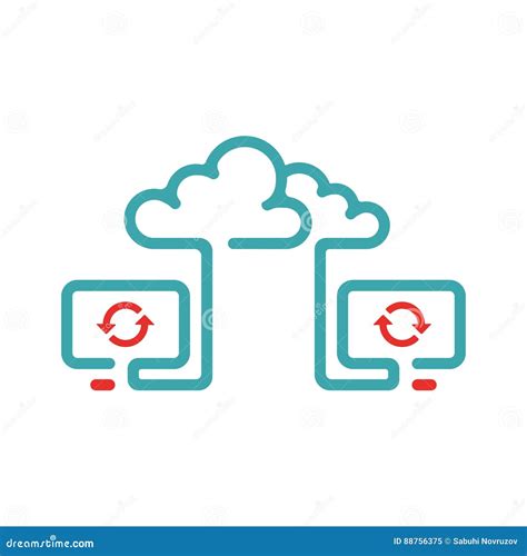 Cloud Synchronization Icon Vector Illustration Stock Vector