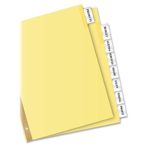 Microsoft Word 8 Tab Divider Template
