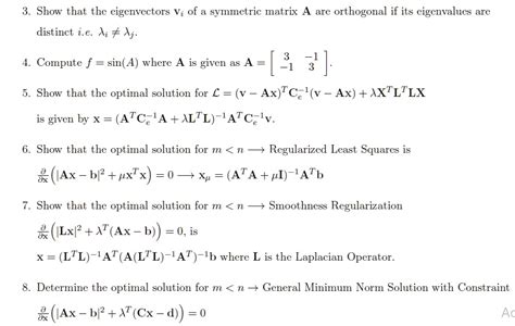 Show That The Eigenvectors Vi Of A Symmetric Matrix A Are Orthogonal If