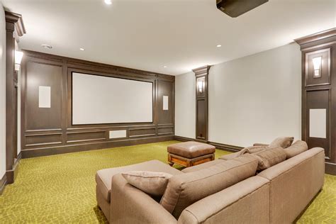 Gill Elbow Valley Transitional Home Theater Calgary By Sliver Custom Design