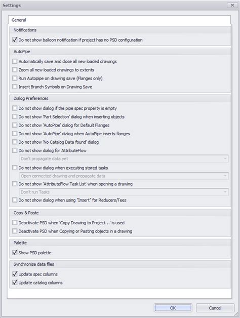 Plantspecdriven Settings