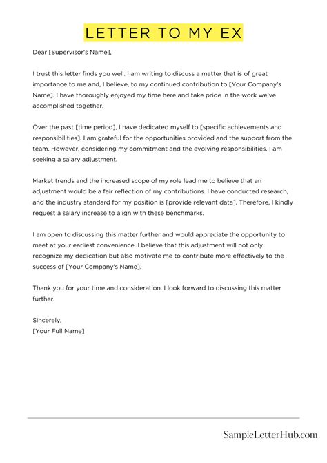 Letter To My Ex Sample Letter Hub