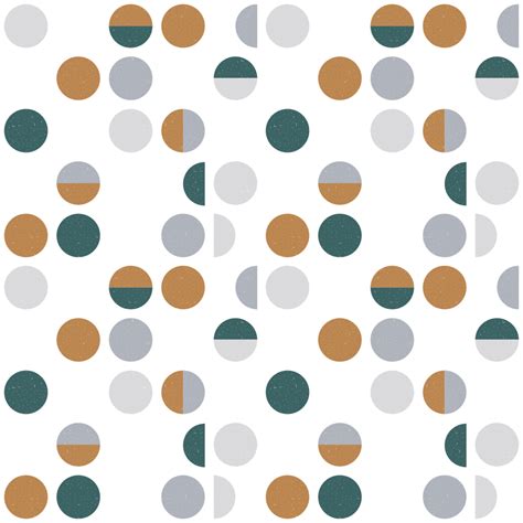 Abstract Geometric Wallpaper With Semi Circles And Circles Seamless Pattern In Scandinavian