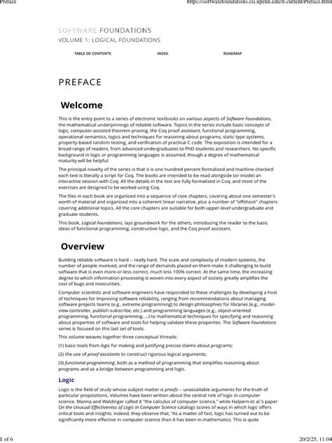 Volume 1 Logical Foundations 1 Preface Pdf Logic Computer Programming