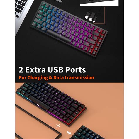 Royal Kludge RK84 Tri Mode Hotswappable RGB Backlit Bluetooth 2 4G 84Key 80 Keyboard Mechanical