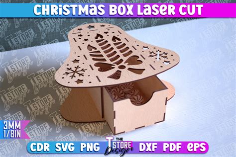 Christmas Box Laser Cut SVG CNC Files Creative Fabrica