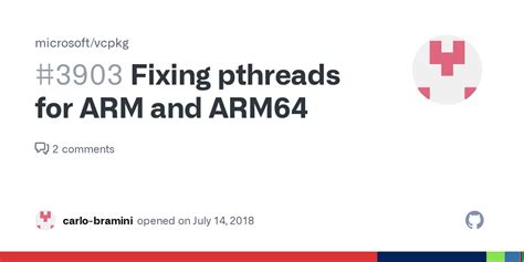 Fixing Pthreads For ARM And ARM64 Issue 3903 Microsoft Vcpkg GitHub