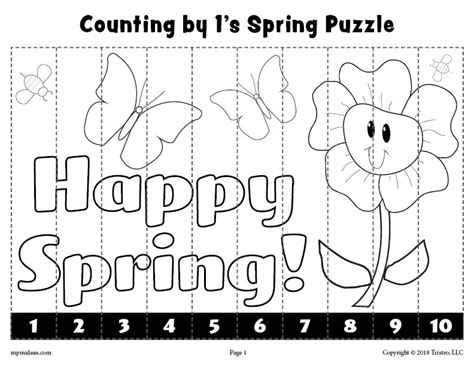 Free 8 Printable Spring Counting Worksheets Counting 1 10 And Skip Coun Supplyme