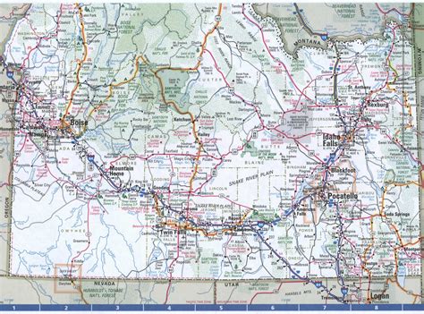 Idaho Highways Map Large Detailed Mmap Road Freeway Of Id State Images
