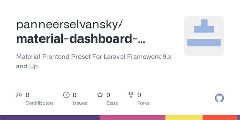 Github Panneerselvanskymaterial Dashboard Laravel Material Frontend Preset For Laravel