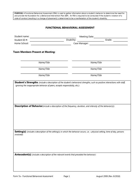 Functional Behavior Assessment Pdf Psychological Concepts Psychology