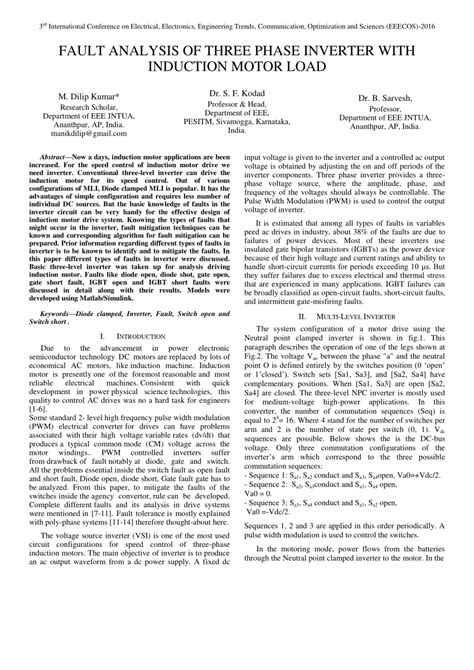 PDF FAULT ANALYSIS OF THREE PHASE INVERTER WITH INDUCTION MOTOR LOAD