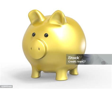 3d 고립 된 황금 돼지 저금통 절약 비용 절감 컨셉 일러스트레이터 0명에 대한 스톡 사진 및 기타 이미지 0명 3차원 형태 강둑 Istock