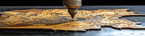 Cnc Router Cutting Intricate Wooden Inlay Highlighting Precision And Texture In Woodworking