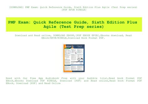 Ppt Download Pmp Exam Quick Reference Guide Sixth Edition Plus Agile Test Prep Series Pdf