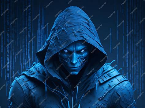 Premium Photo Blue Hacker Codeai Generation