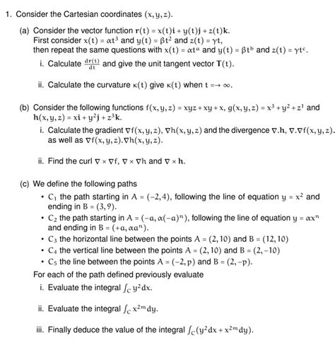 Solved Consider The Cartesian Coordinates Xyz A