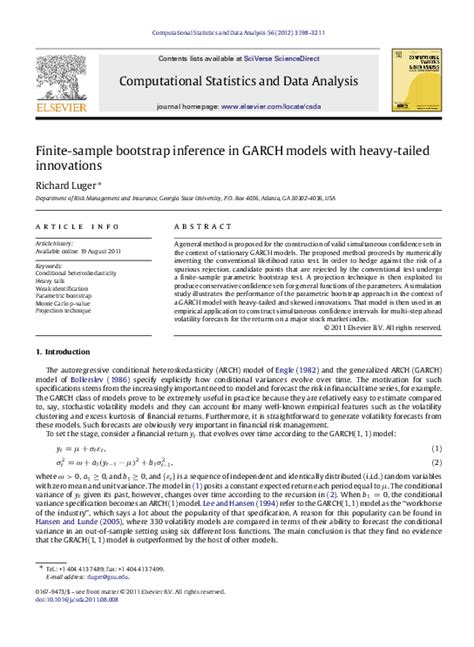 pdf finite sample bootstrap inference in garch models with heavy