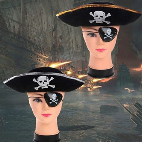 ชุดเครื่องแต่งกายฮาโลวีน3 In 1 เสื้อคลุมหมวกโจรสลัดขนาด90ซม 120ซม 140ซม พร็อพชุดคอสเพลย์งาน