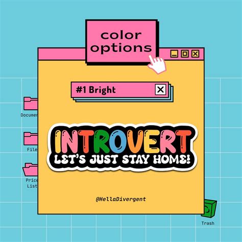 Introvert Sticker For Laptop Funny Introvert Gift Cute Introvert Decal For Water Bottle