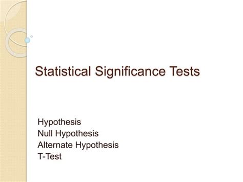 Statistical Significance Tests Pptx
