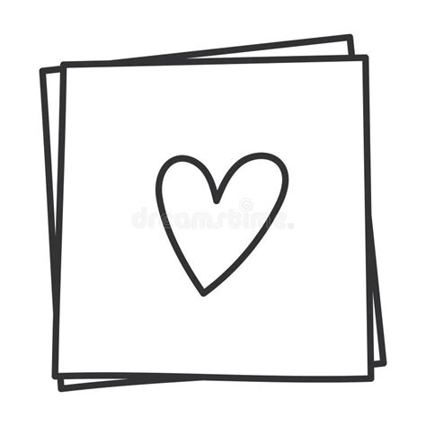 Post It Notes Sketch Icon Hand Draw Vector Stock Illustration