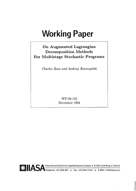 pdf on augmented lagrangian decomposition methods for multistage stochastic programs