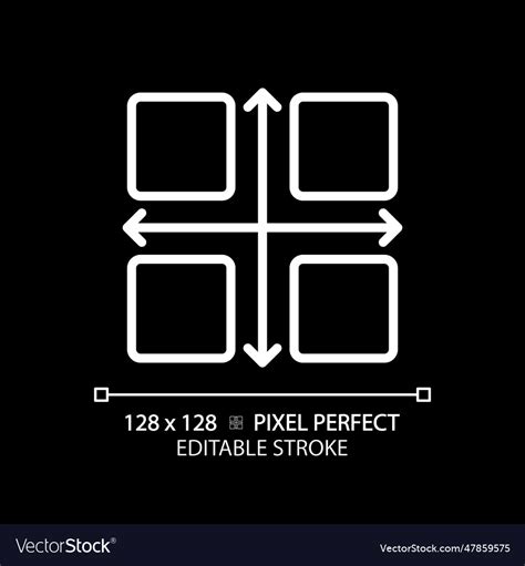 Matrix Chart White Linear Icon For Dark Theme Vector Image