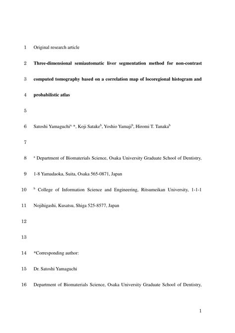 Pdf Three Dimensional Semiautomatic Liver Segmentation Method For Non Contrast Computed