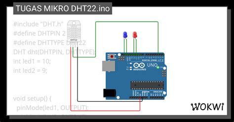 TUGAS MIKRO DHT22 Ino Wokwi ESP32 STM32 Arduino Simulator