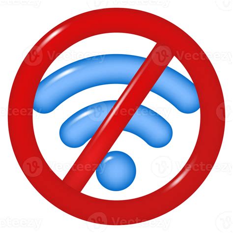 D Icon Of Crossed Out WIFI Isolated On A Transparent Background Wireless Internet Connection