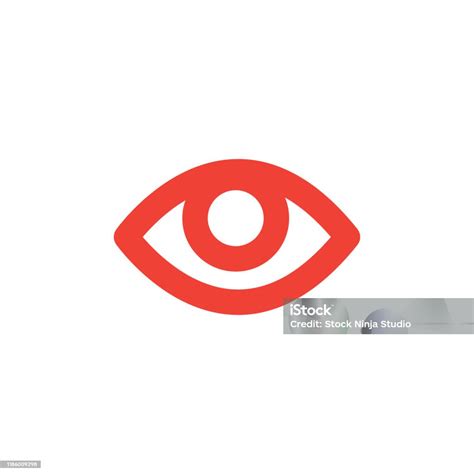 Ilustración De Icono Rojo De Ojos Sobre Fondo Blanco Ilustración Vectorial De Estilo Plano Rojo